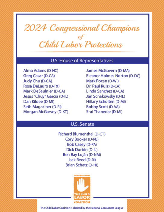 CLC Press Release: The Child Labor Coalition Announces the 2024 ...